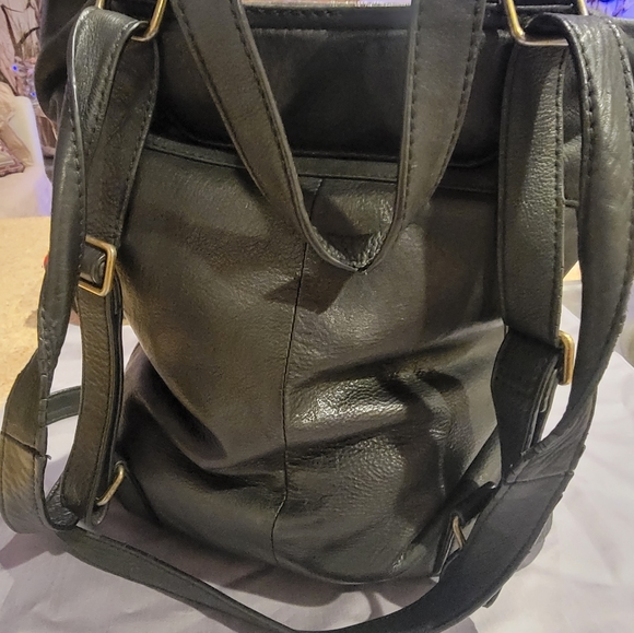 Aspen | Bags | Aspen Black Soft Leather Backpack Shoulder Bag | Poshmark